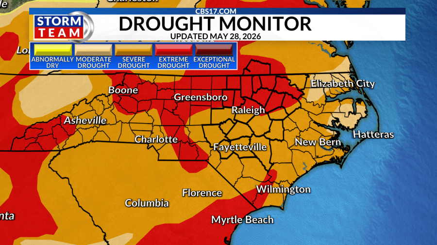 Extreme drought shrinks across North Carolina after recent rainfall