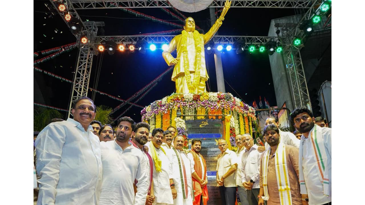 Revanth Reddy unveils NTR statue in Hyderabad, calls it an inspiration