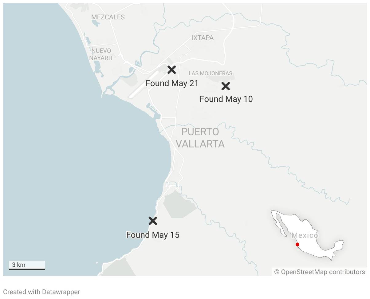 Map shows where bodies of three women with disturbing similarities were ...
