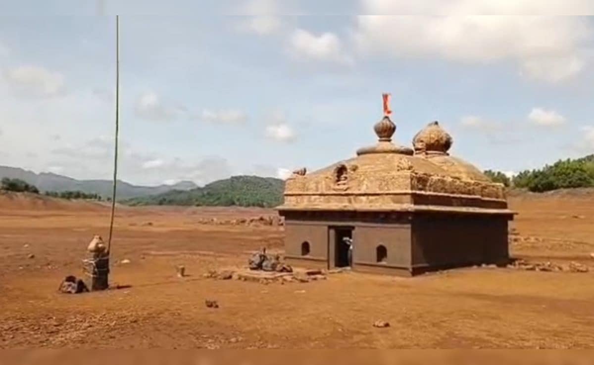 Pandav-era Kambareshwar temple emerges as dam water recedes in Pune