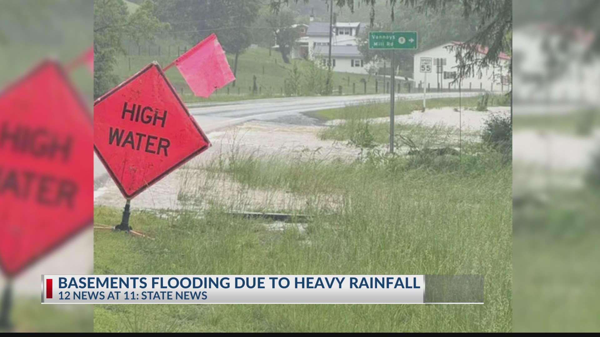 Local basements flooding due to heavy rainfall
