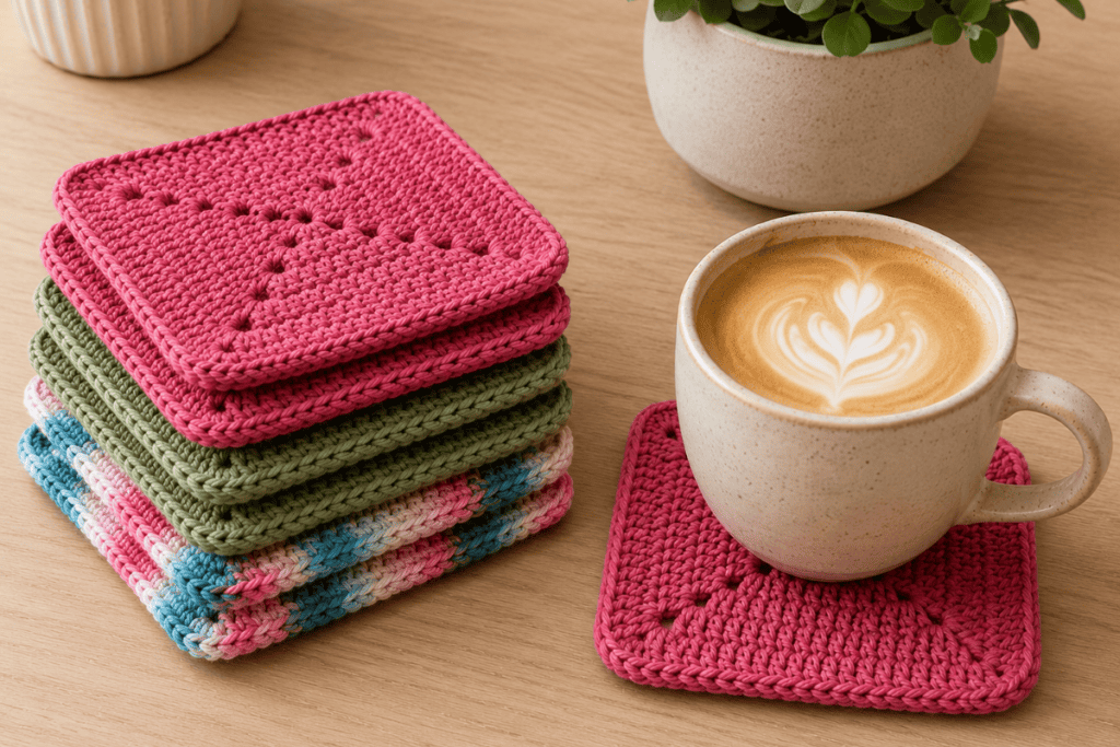 Easy crochet coaster pattern