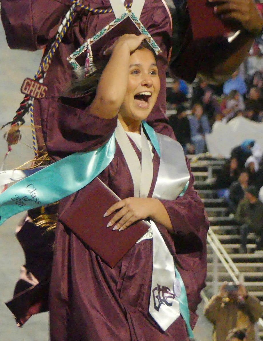 Granite Hills seniors brave cold, strong wind for graduation