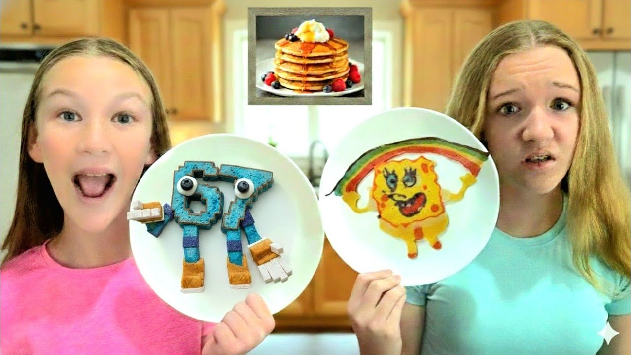 I made pancake art with my kids! 🎨🥞
