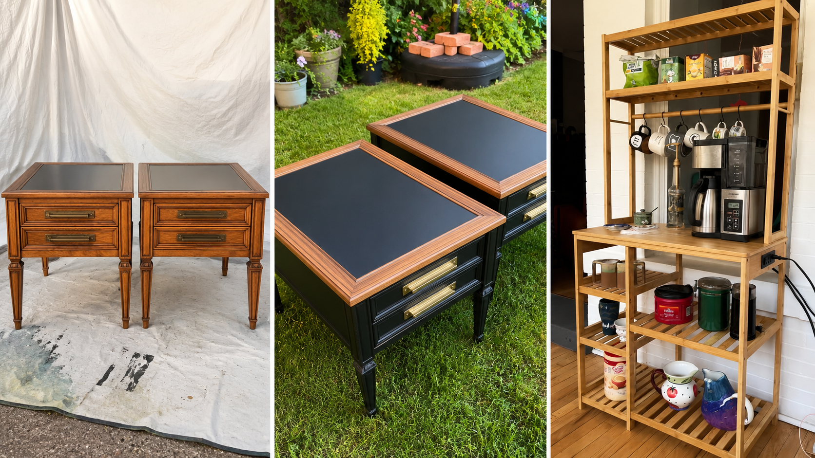 This alley shelf was secretly a $200 coffee bar