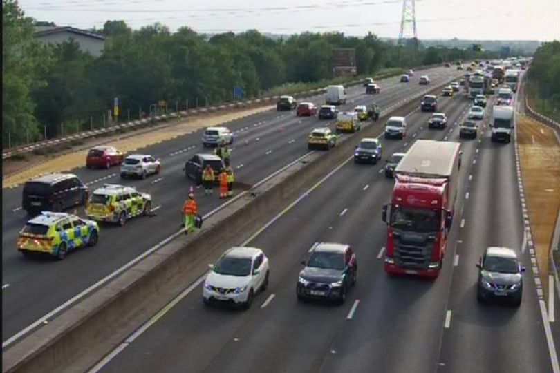 M25 closed after collision causing long traffic delays in Essex