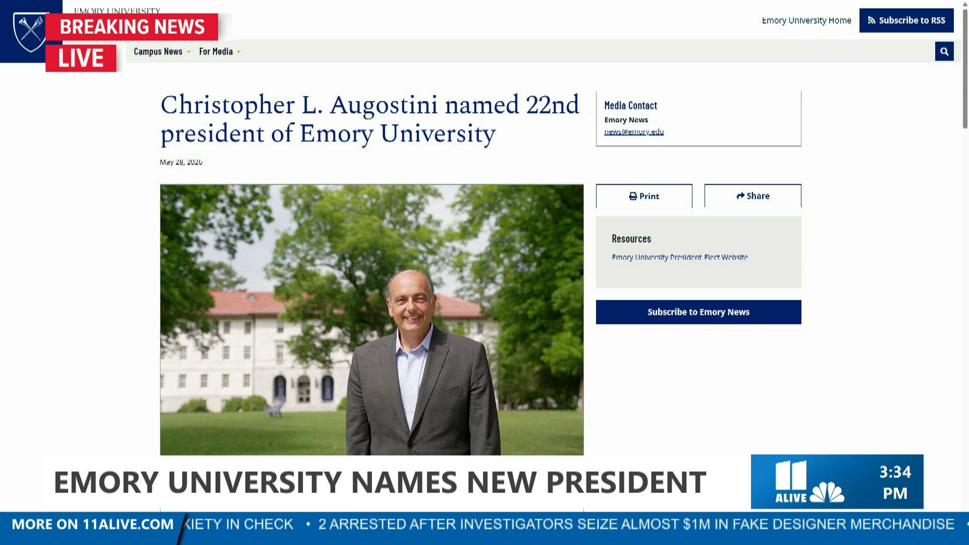 Emory University names new president