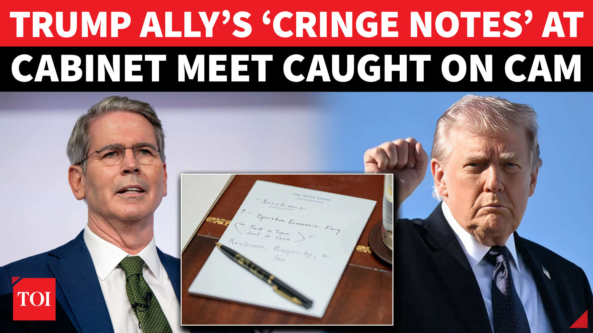 Trump’s Treasury boss' ‘secret cringe notes’ exposed on cam during ...