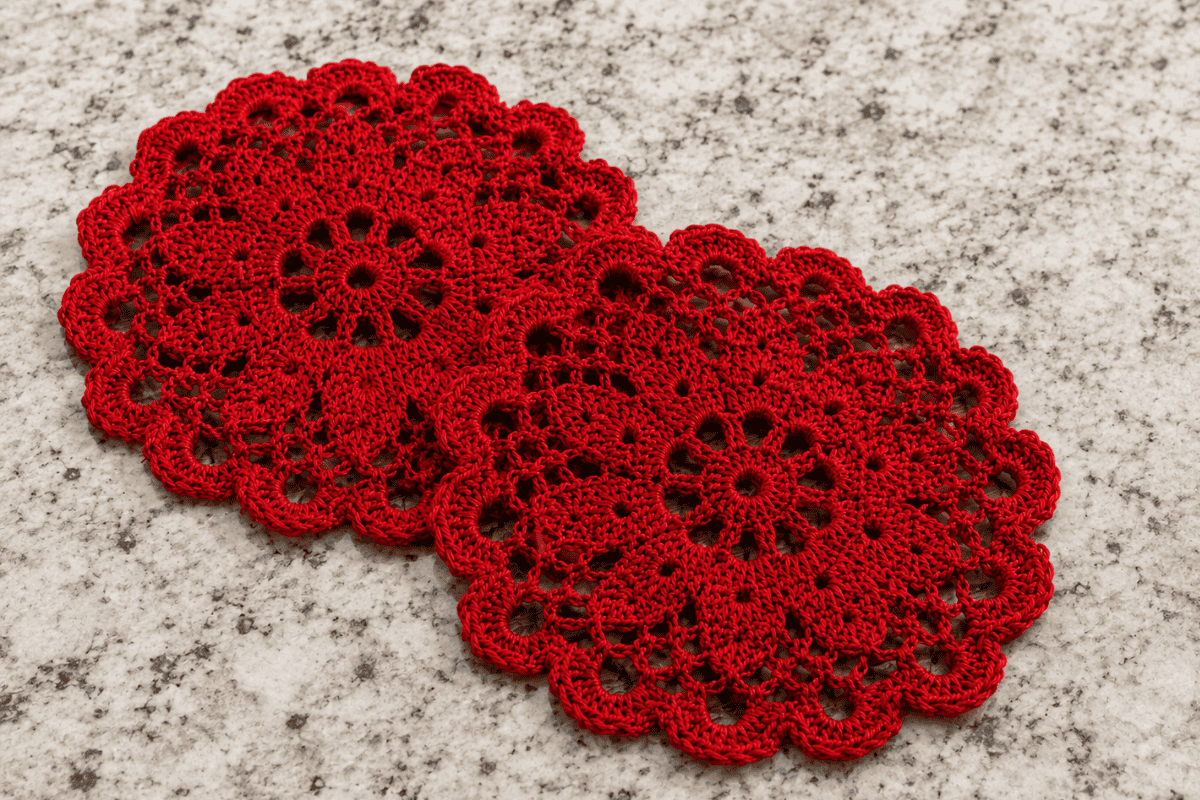 Vintage crochet coaster