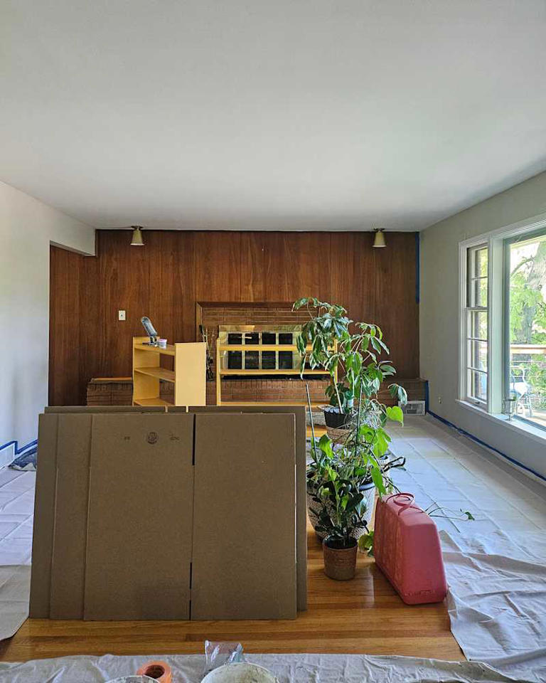 This living room traded bright turquoise walls for a Paris-inspired ...