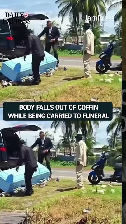 Funeral shocker: Body falls out of coffin during procession