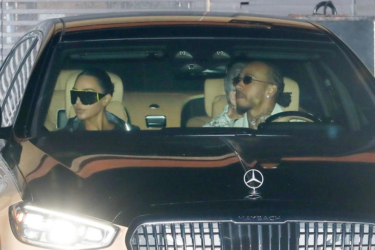 Kim Kardashian and Lewis Hamilton step out with their moms, her kids ...