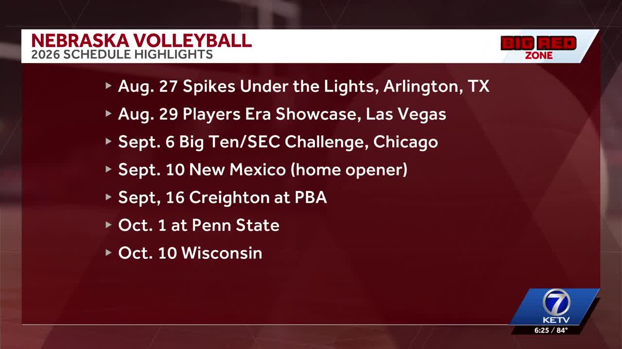 Nebraska volleyball unveils 2026 schedule, featuring 17 Big Ten ...