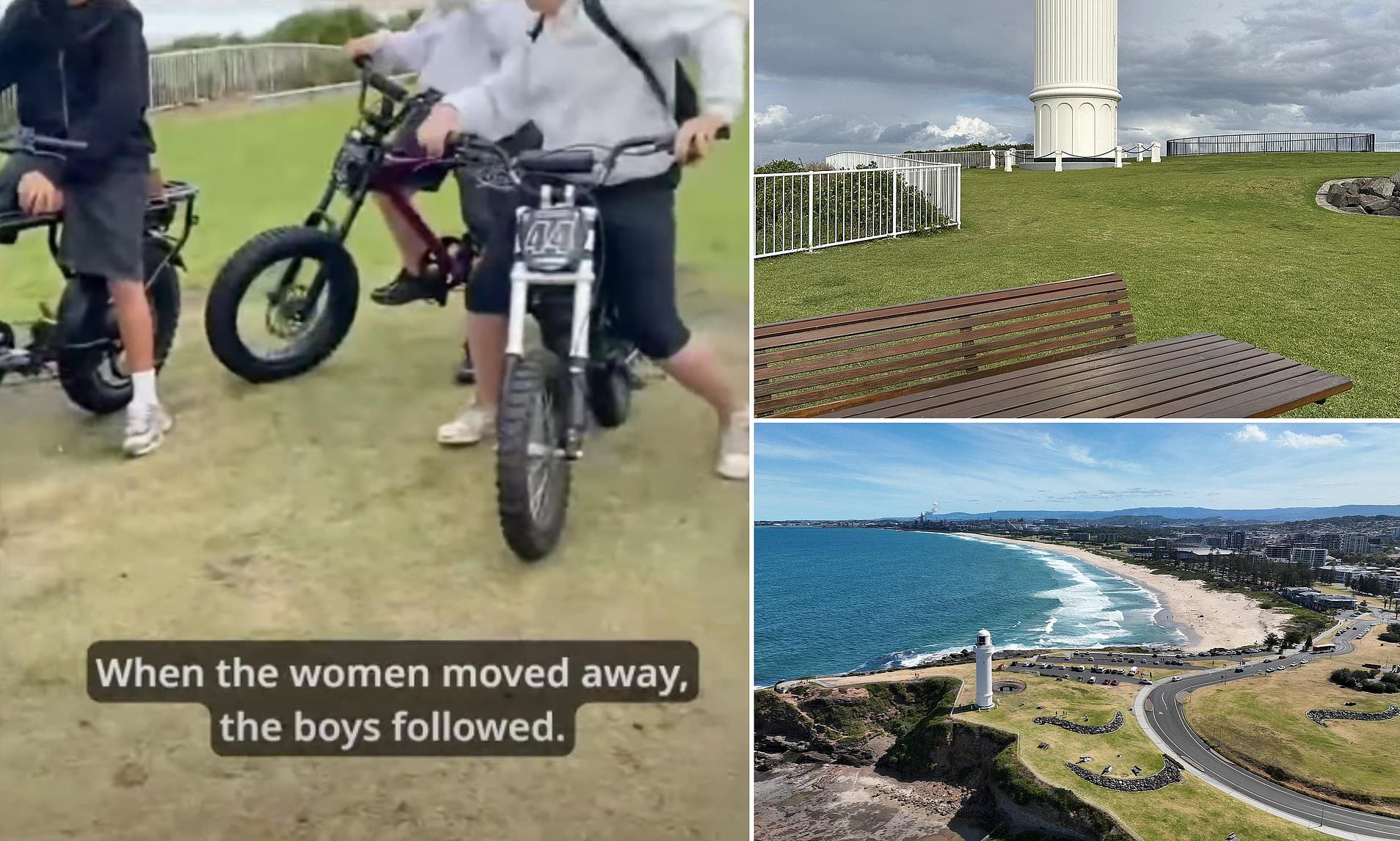 Disturbing moment women are heckled by group of teen e-bike riders ...