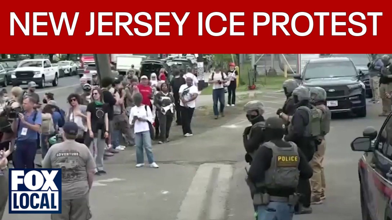 ICE protesters, agents clash outside New Jersey detention facility