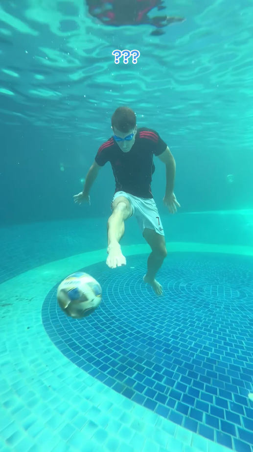 Unique football underwater experiment full of fun moments