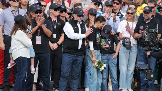 Kyle Larson emotional after son's moment with Brexton Busch during Coca ...