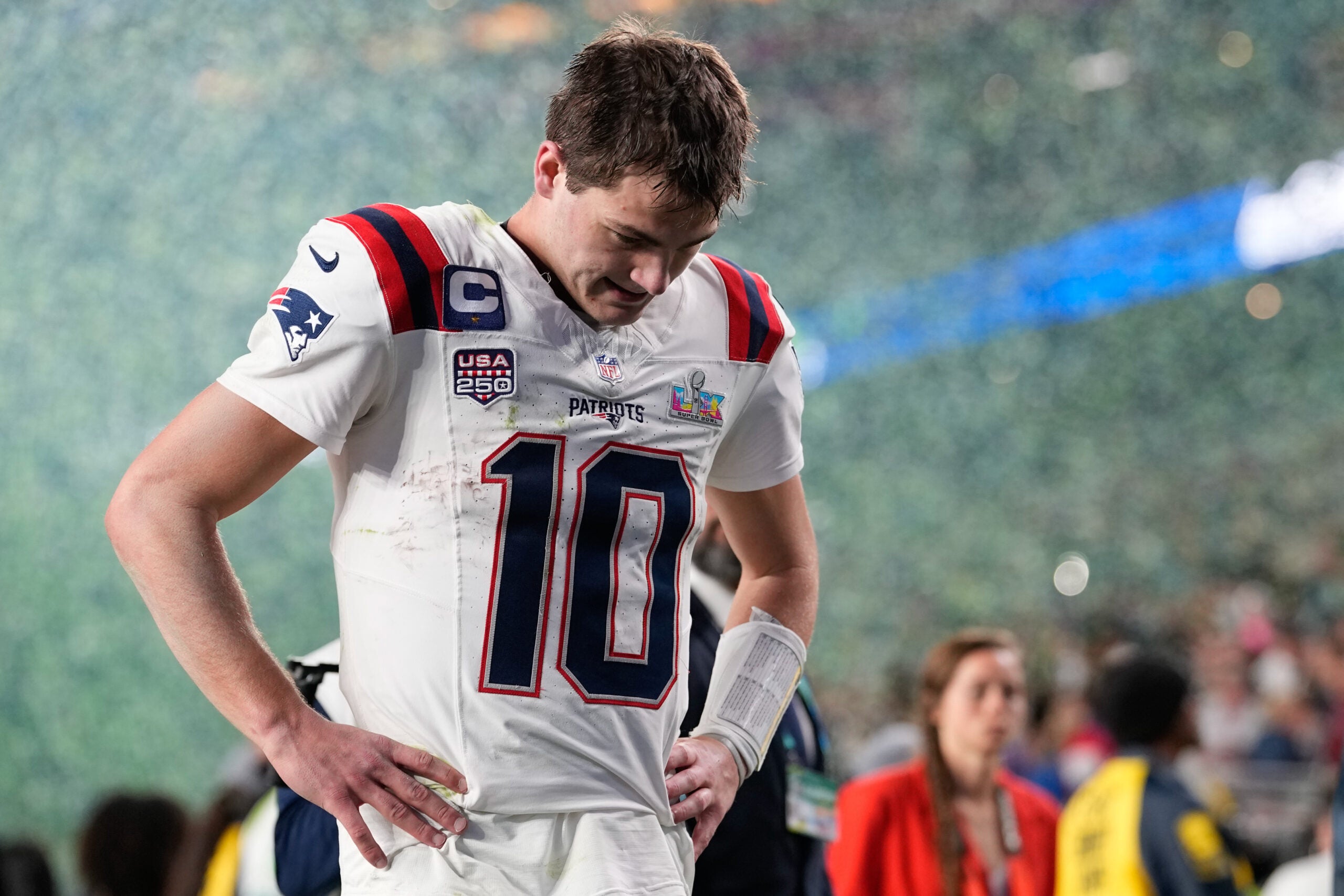 Drake Maye reflects on Super Bowl loss, rewatching game film vs. Seattle
