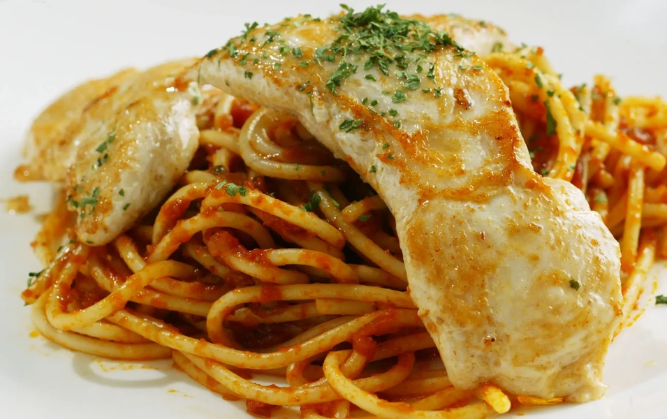 Cozy up with creamy chicken spaghetti tonight