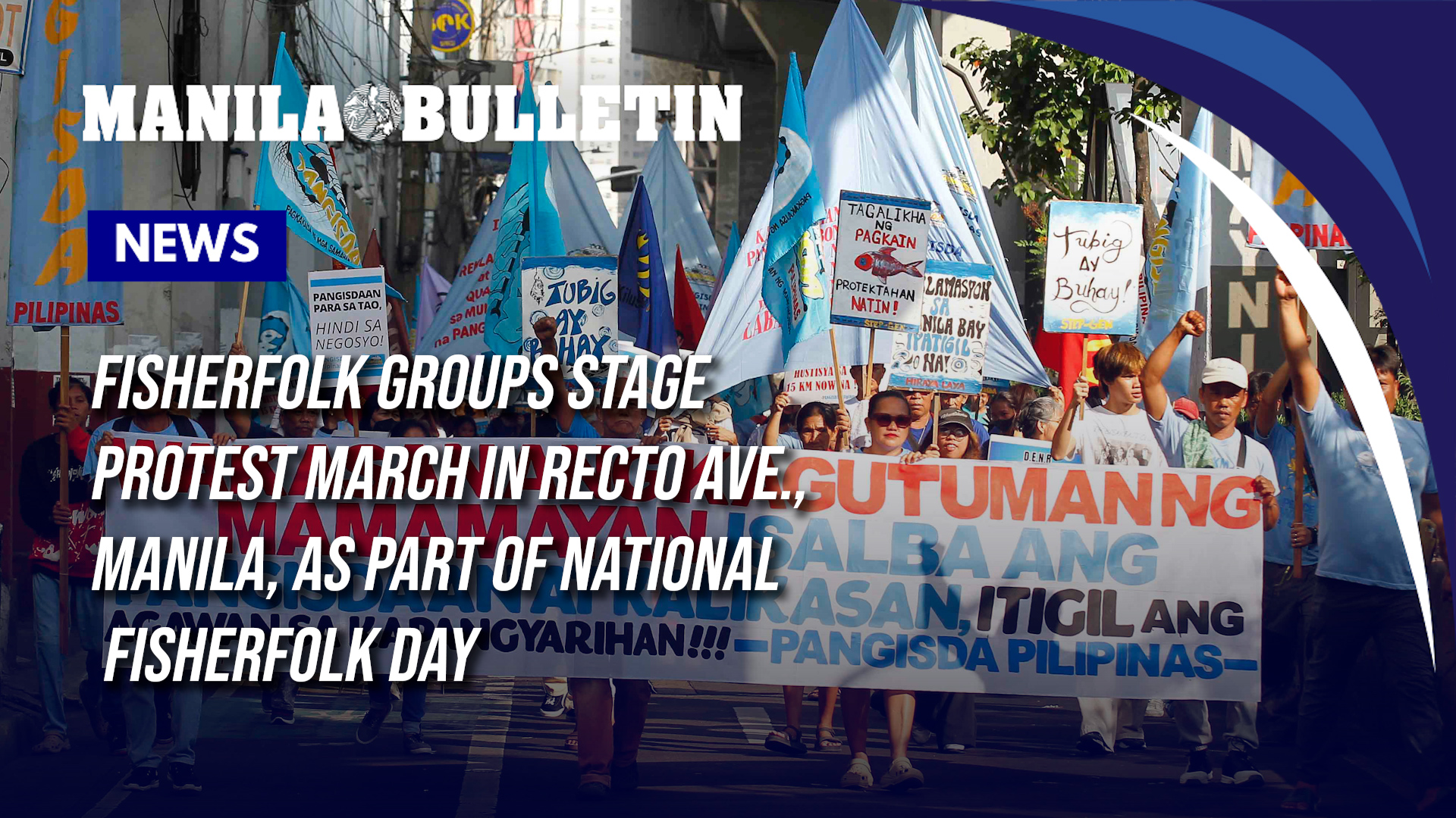 Fisherfolk groups stage protest march in Recto Ave., Manila, as part of ...