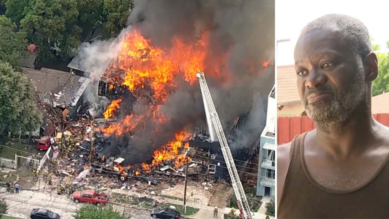 Dallas apartment explosion: Man rescues young girl from fire