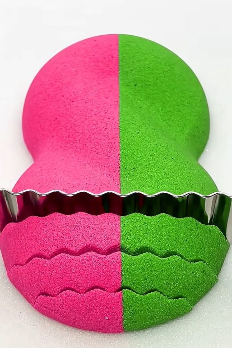 Colorful clay mold cutting fun
