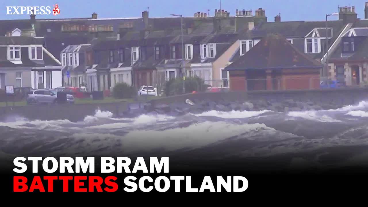 Storm Bram winds and heavy rain batter Northern Ireland and Scotland
