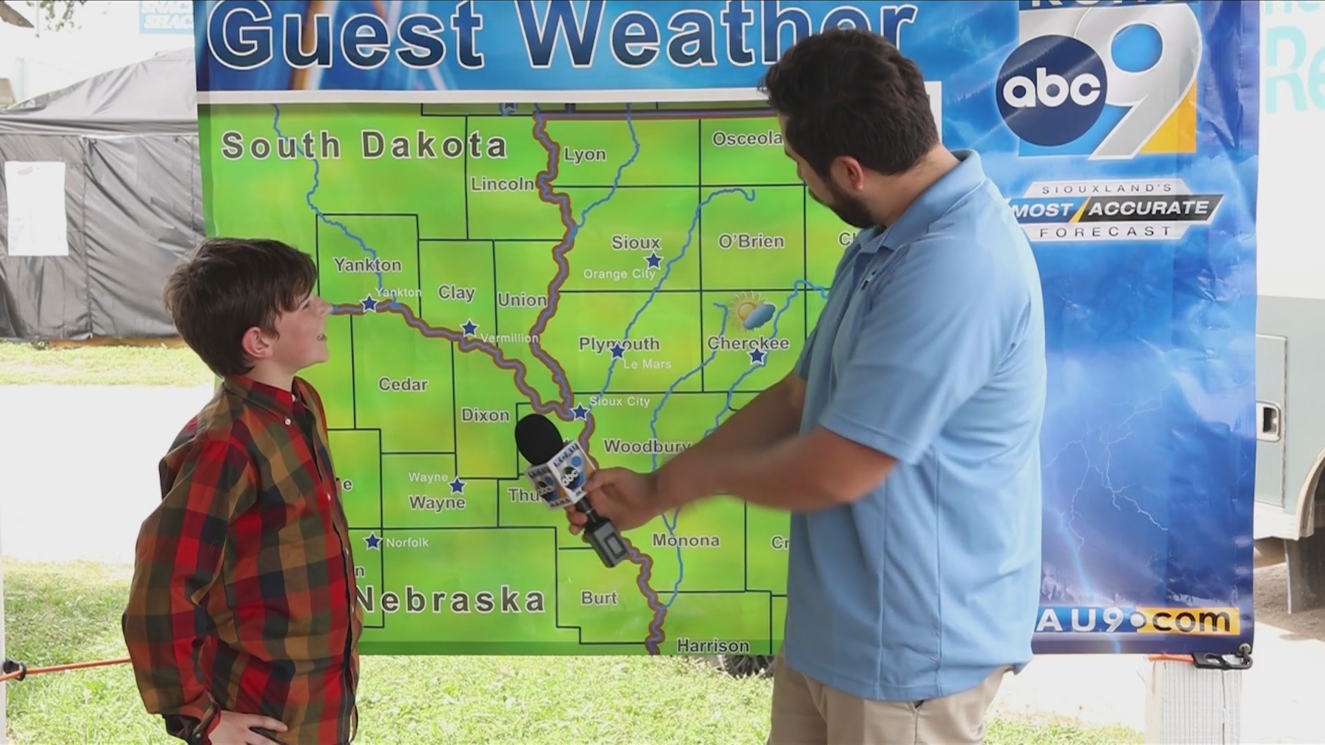 KCAU9 guest weather at Cherokee Rodeo