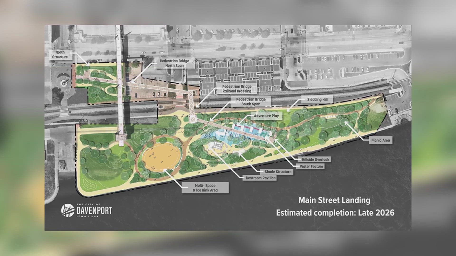 Portion of pedestrian bridge to be installed on Davenport's Main Street ...