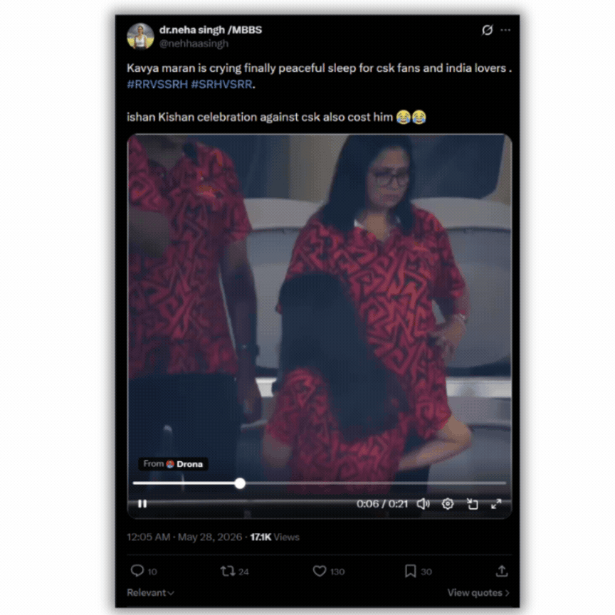 Fact check: Old, edited images viral as Sunrisers owner crying after ...