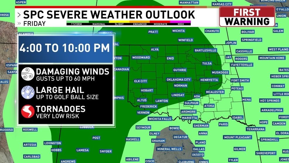 Strong to severe storms Friday and Saturday