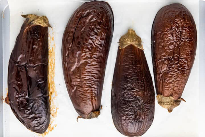 Roasted eggplant with yogurt dill sauce