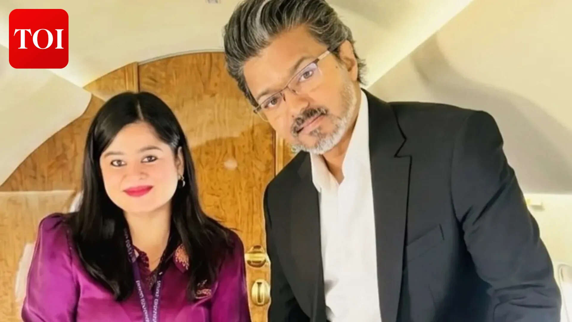 Vijay’s flight photo with an air hostess goes viral; Thalapathy’s ...
