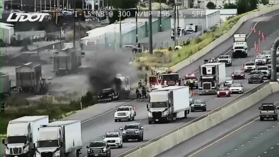 Crews extinguish vehicle fire on southbound I-15 near Spanish Fork
