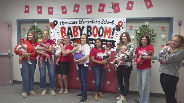 Eight babies, one school year: Homedale Elementary celebrates unusual ...