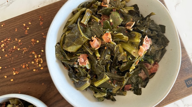 Braised bacon collard greens recipe