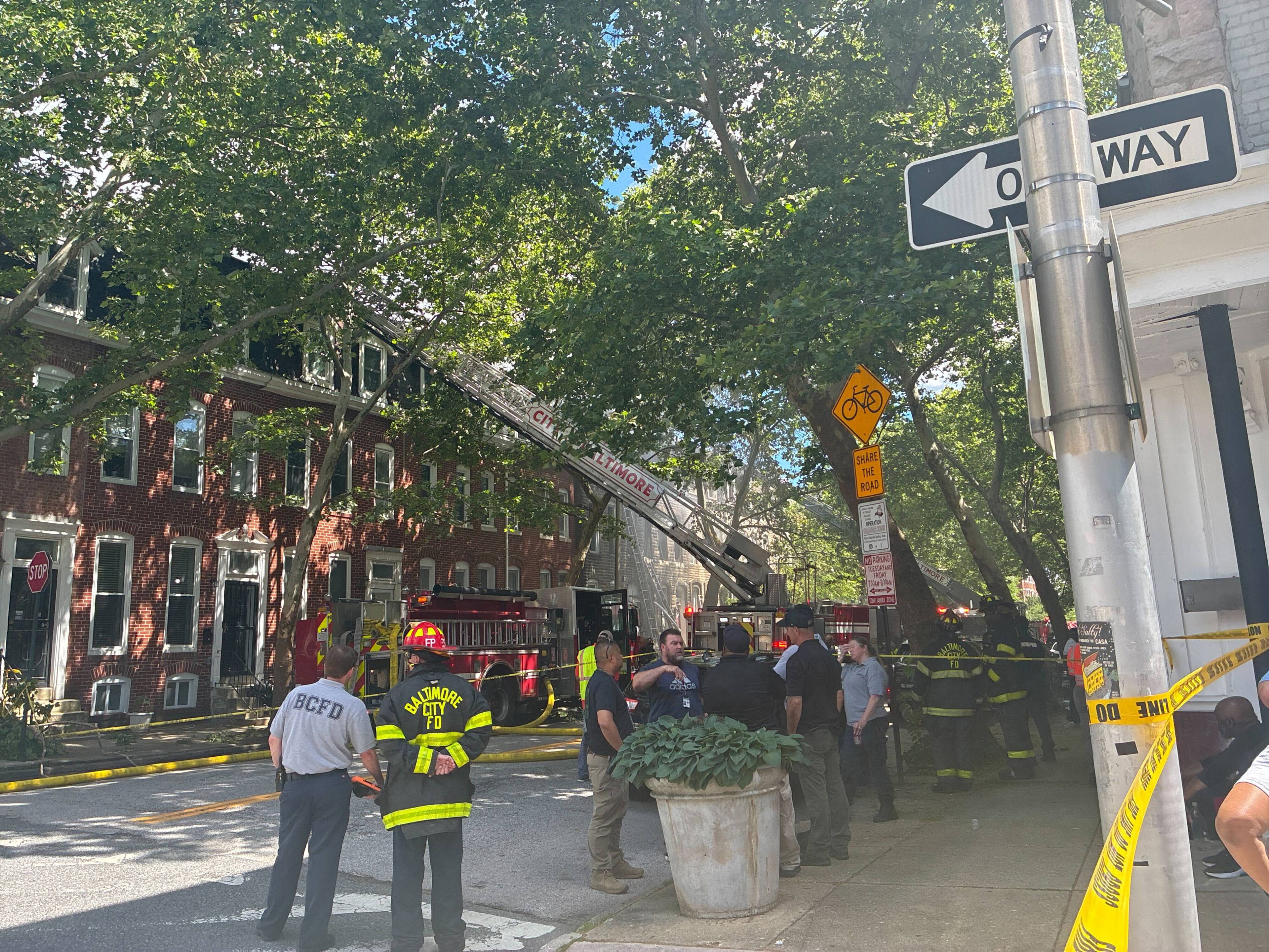 1 trapped, 3 homes damaged in Central Baltimore fire