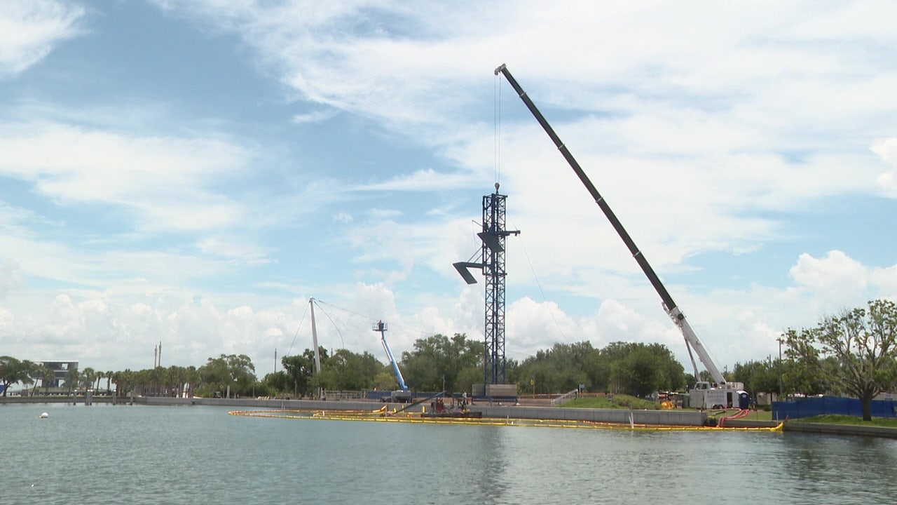 Massive 103-foot dive tower installed on St. Pete Pier ahead of Red ...