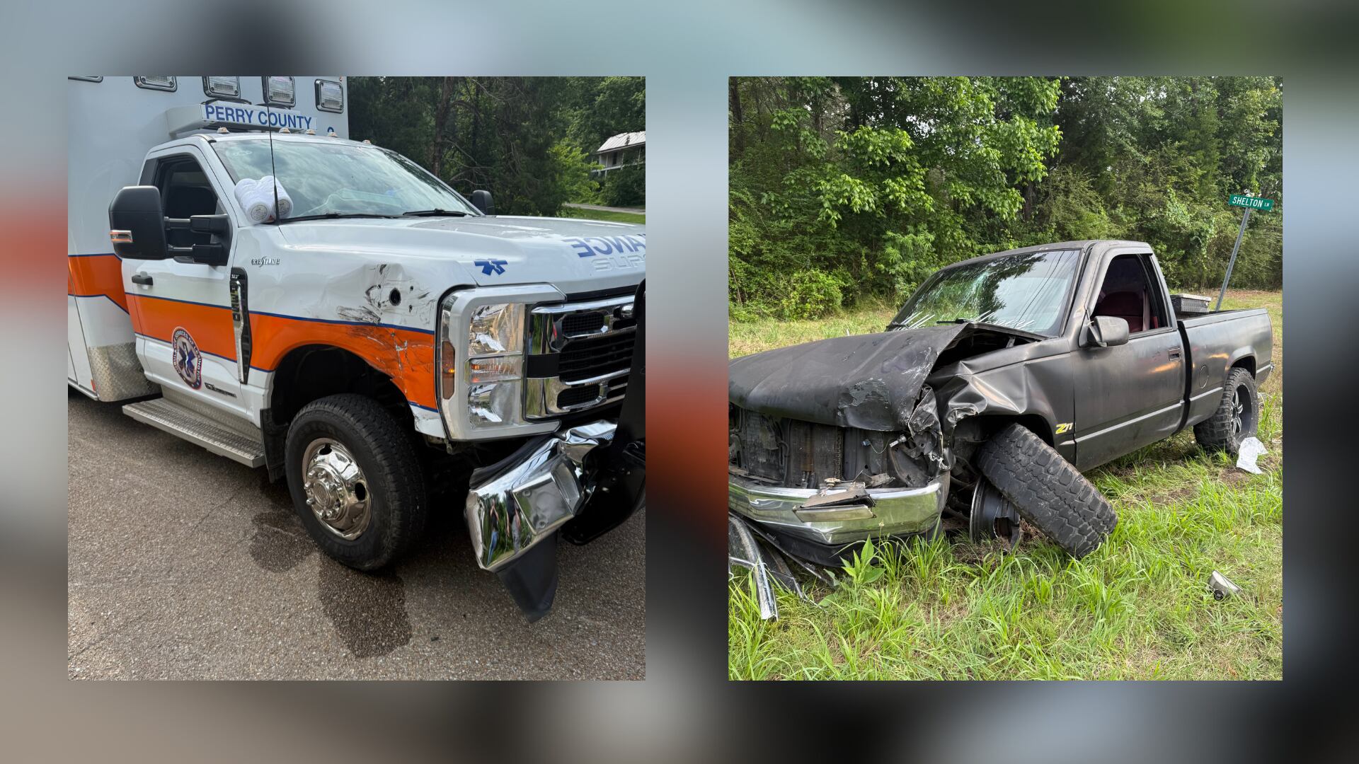 Perry County highway closed after pickup truck collides with ambulance ...