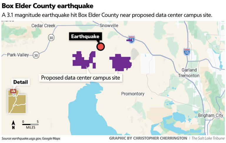 3.1 magnitude earthquake hits Box Elder County near proposed data ...