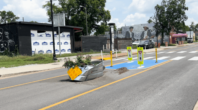 Pop-up crosswalk project in North Nashville aims to protect pedestrians