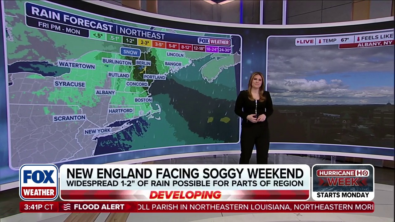 New England faces soggy weekend to round out spring