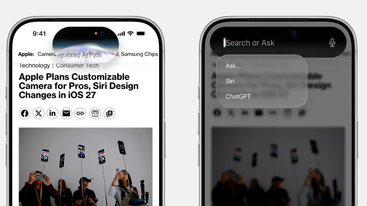 Siri moves to the Dynamic Island with a fresh 'liquid glass' look