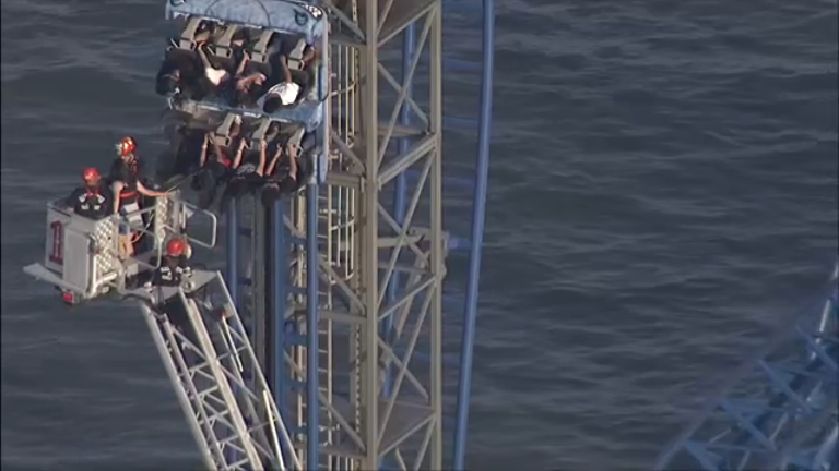 Galveston Pleasure Pier roller coaster stopped, rider rescue underway ...