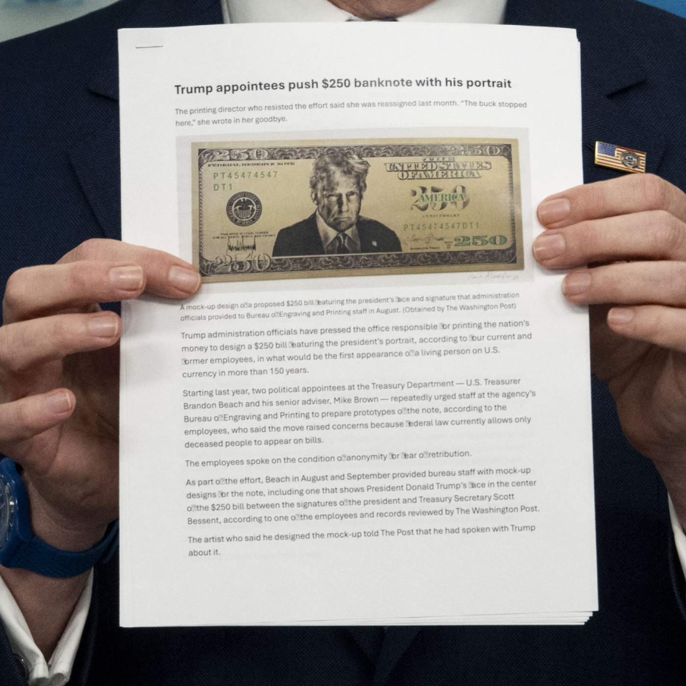 250-Dollar-Schein mit Trumps Konterfei erntet Spott