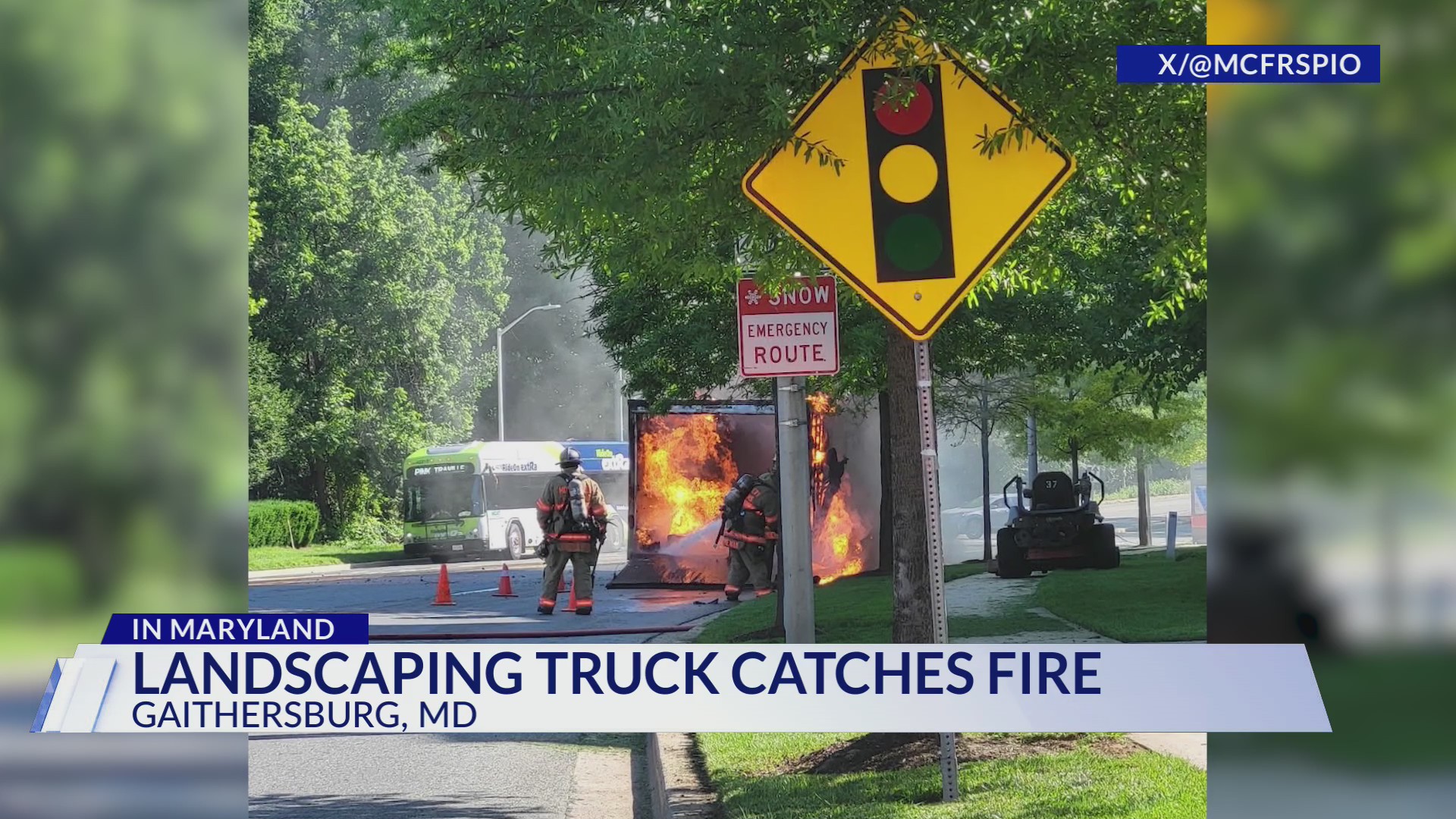 Landscaping truck catches fire in Montgomery County