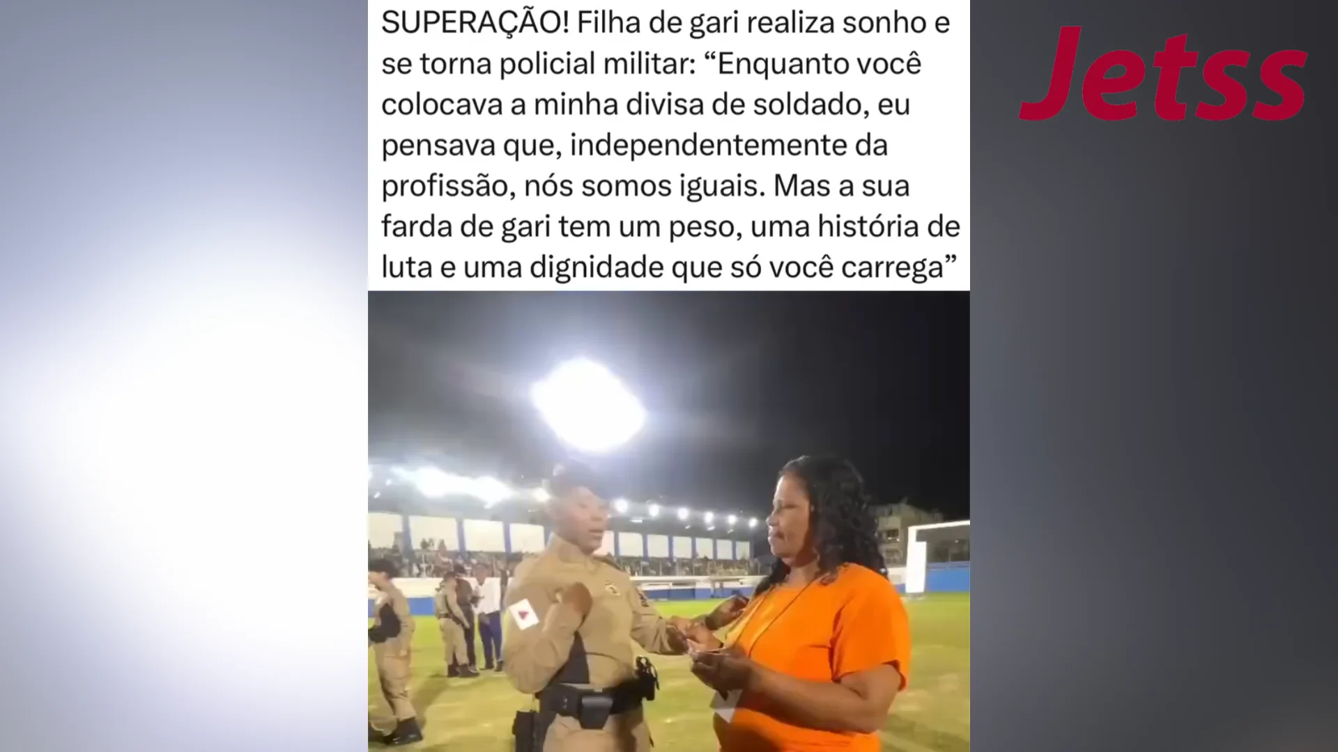 Filha de gari realiza sonho e se torna policial militar