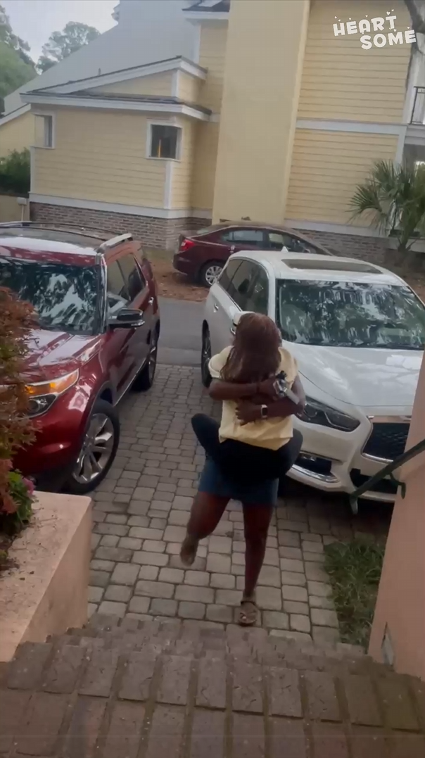 Long distance best friends share emotional reunion