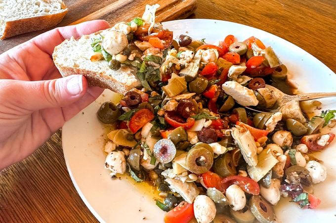 I tried the viral loaded olive oil dip, and it’s peak summer eating