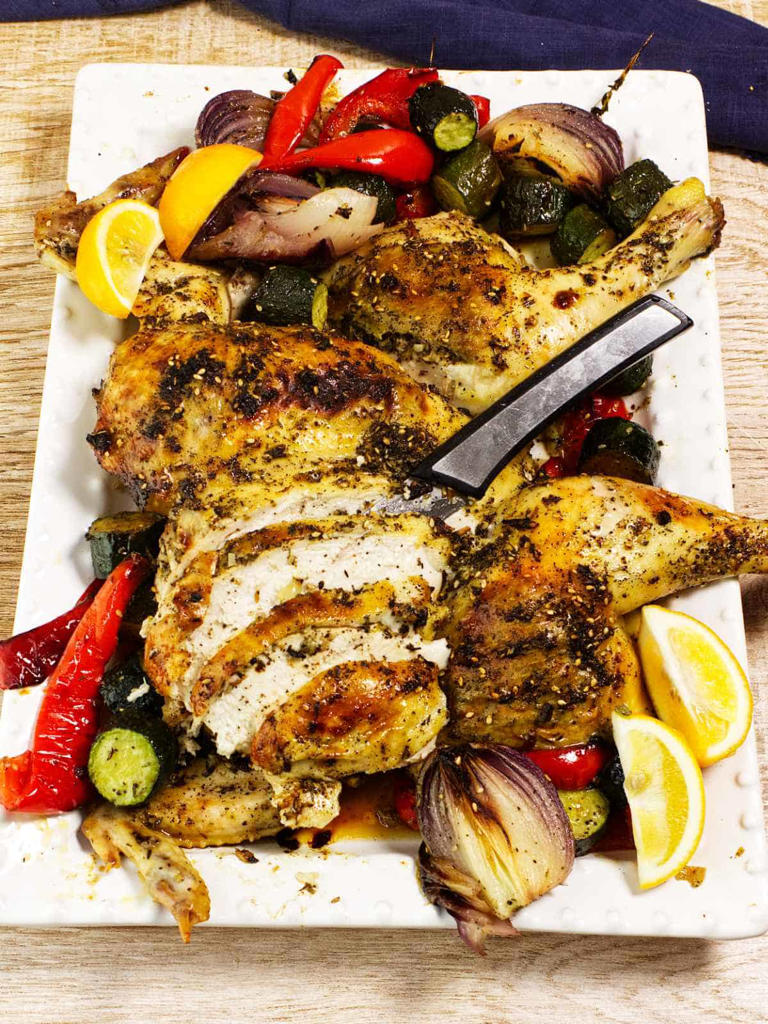 Roast spatchcock chicken with za’atar